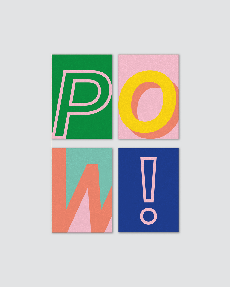 POW! - Poster 50 x 70 cm Collection of 4 – The curly girl's world